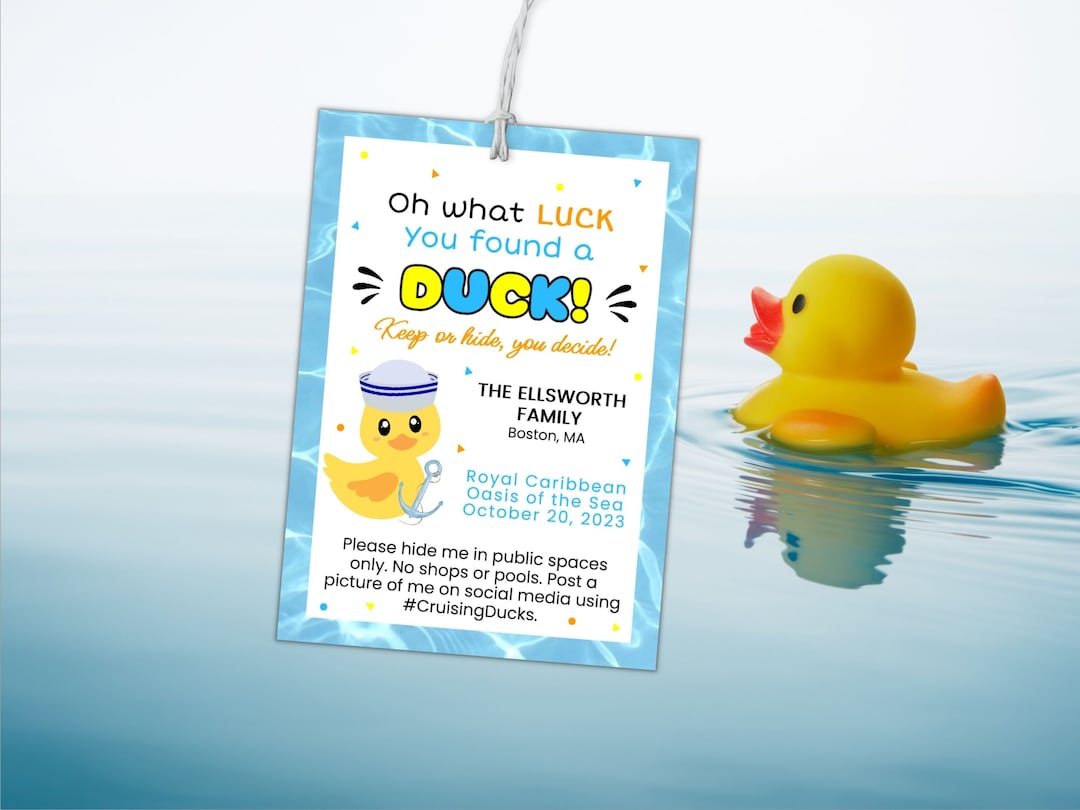 Editable Cruise Ship Duck Tags, Cruising Duck Template, Custom ...
