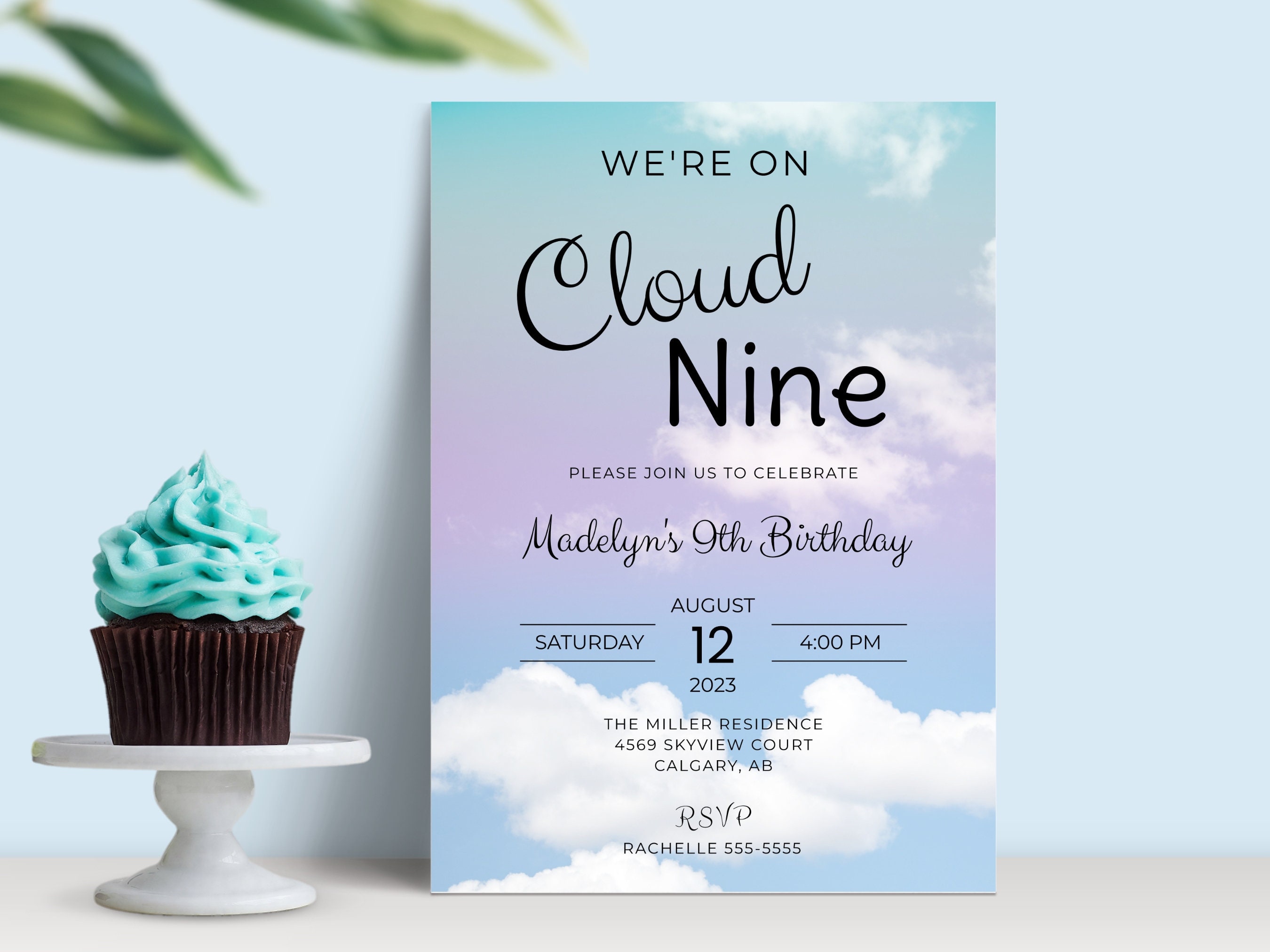 Editable Cloud Nine Birthday Invitation INSTANT DOWNLOAD on - Etsy