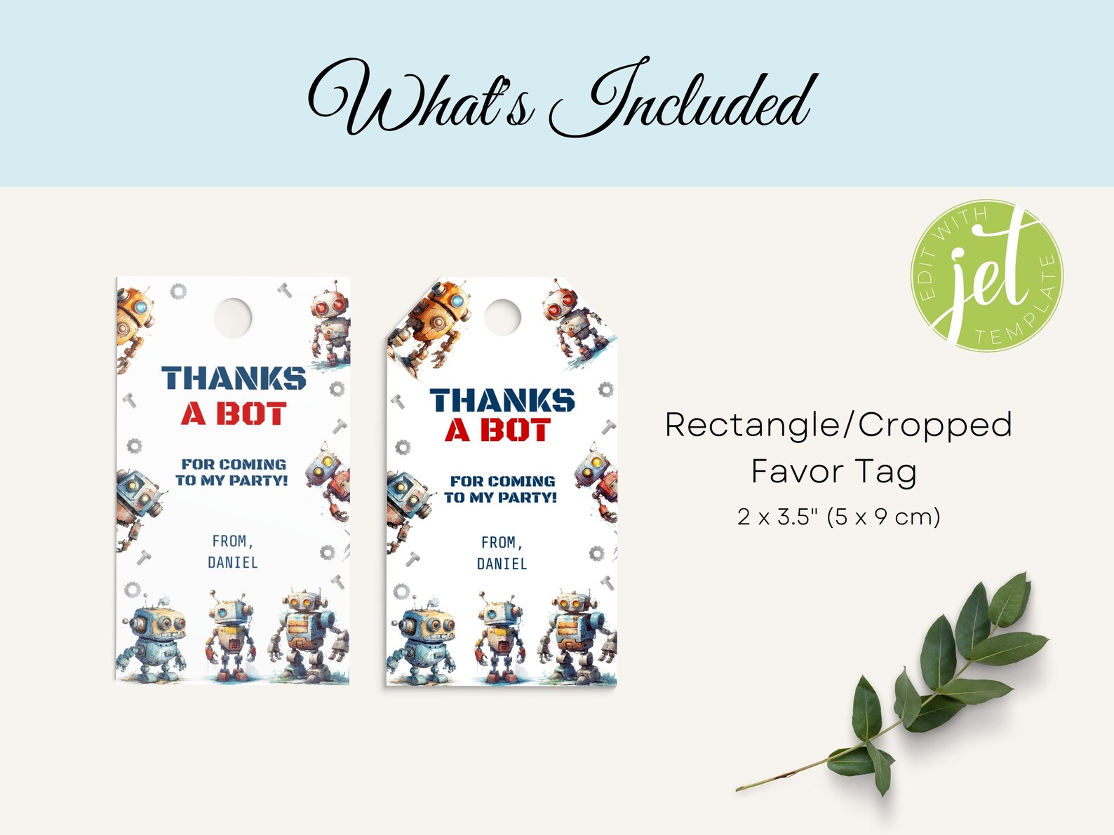 Robot Favor Tags, Editable Robot Party Favors, Printable Robot Birthday ...