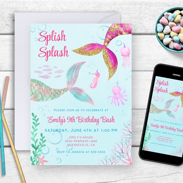 9th Birthday Pool Party Invitation - Etsy