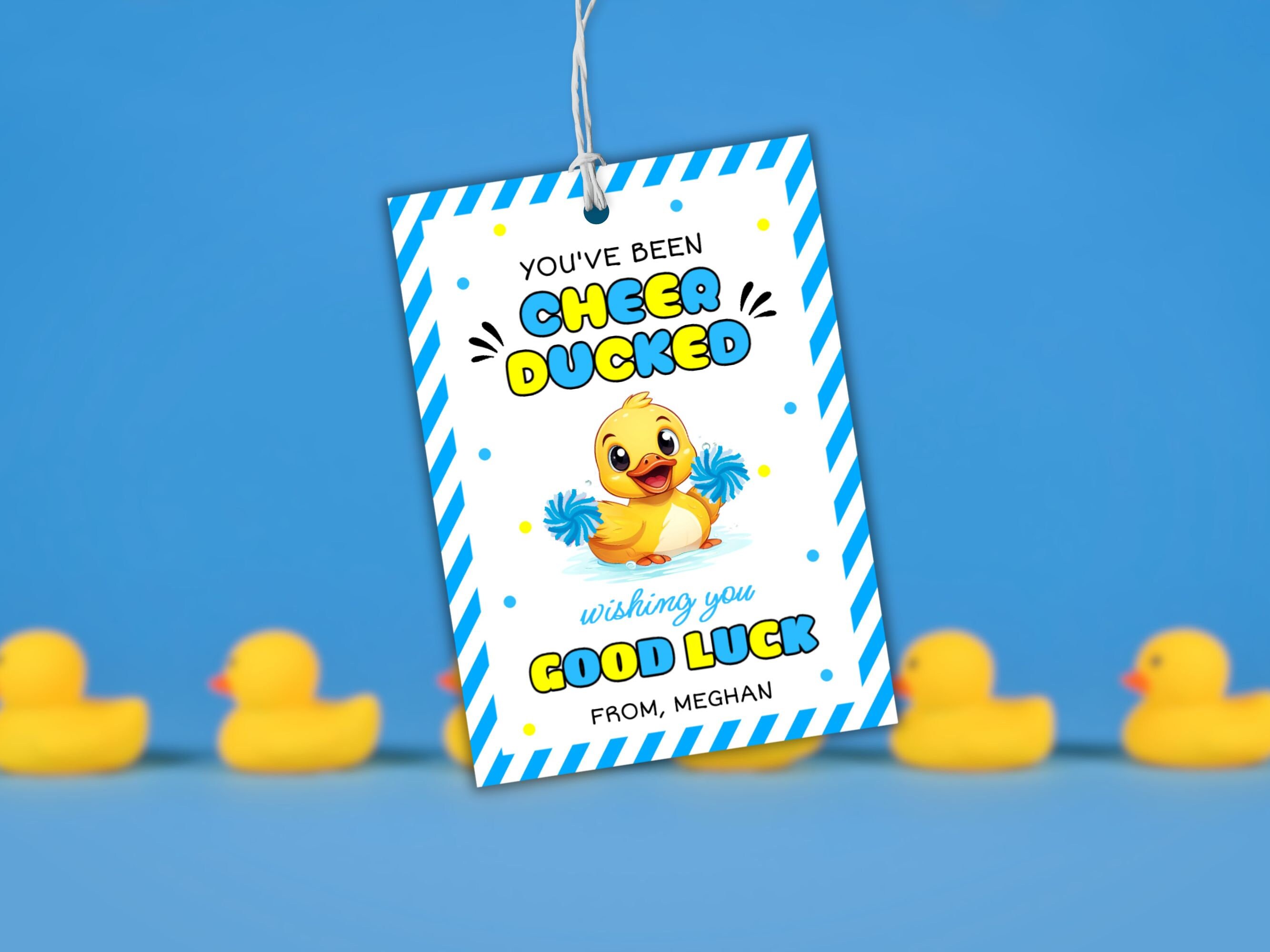 Editable Cheer Duck Tag, You've Been Ducked Tag, Printable Cheerleader ...