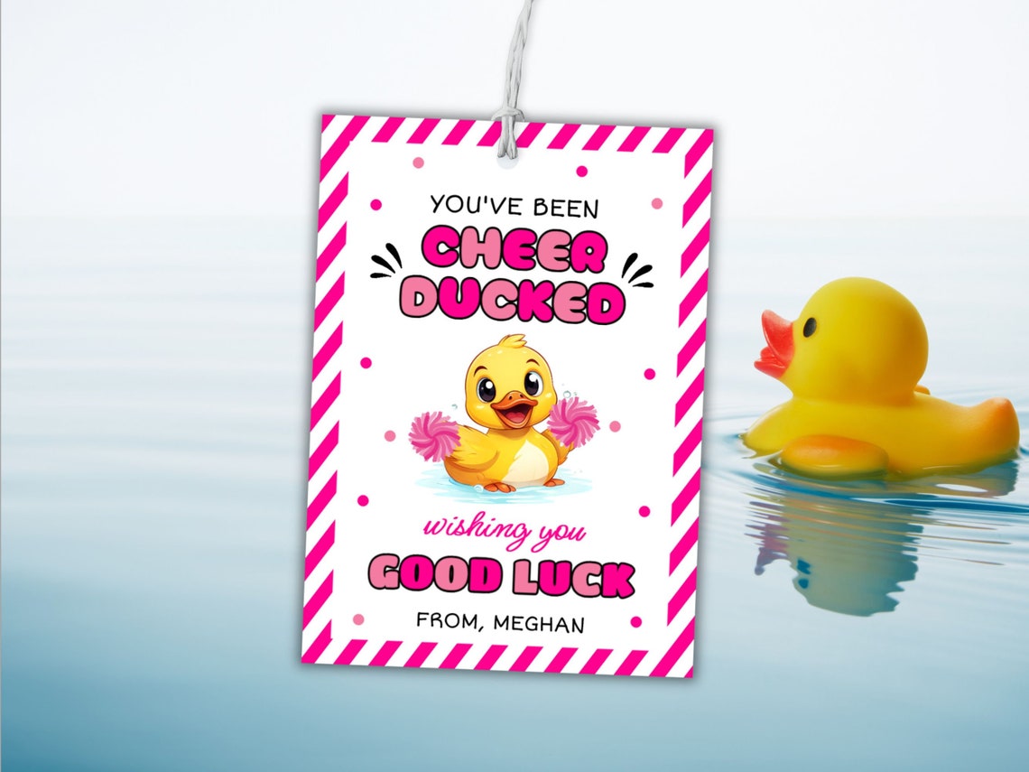 Editable Cheer Duck Tag, You've Been Ducked Tag, Printable Cheerleader ...
