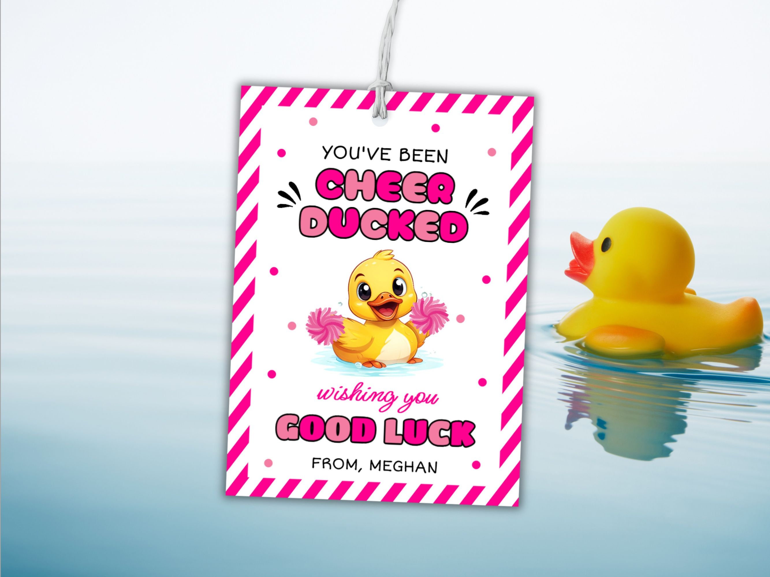 Editable Cheer Duck Tag, You've Been Ducked Tag, Printable Cheerleader ...