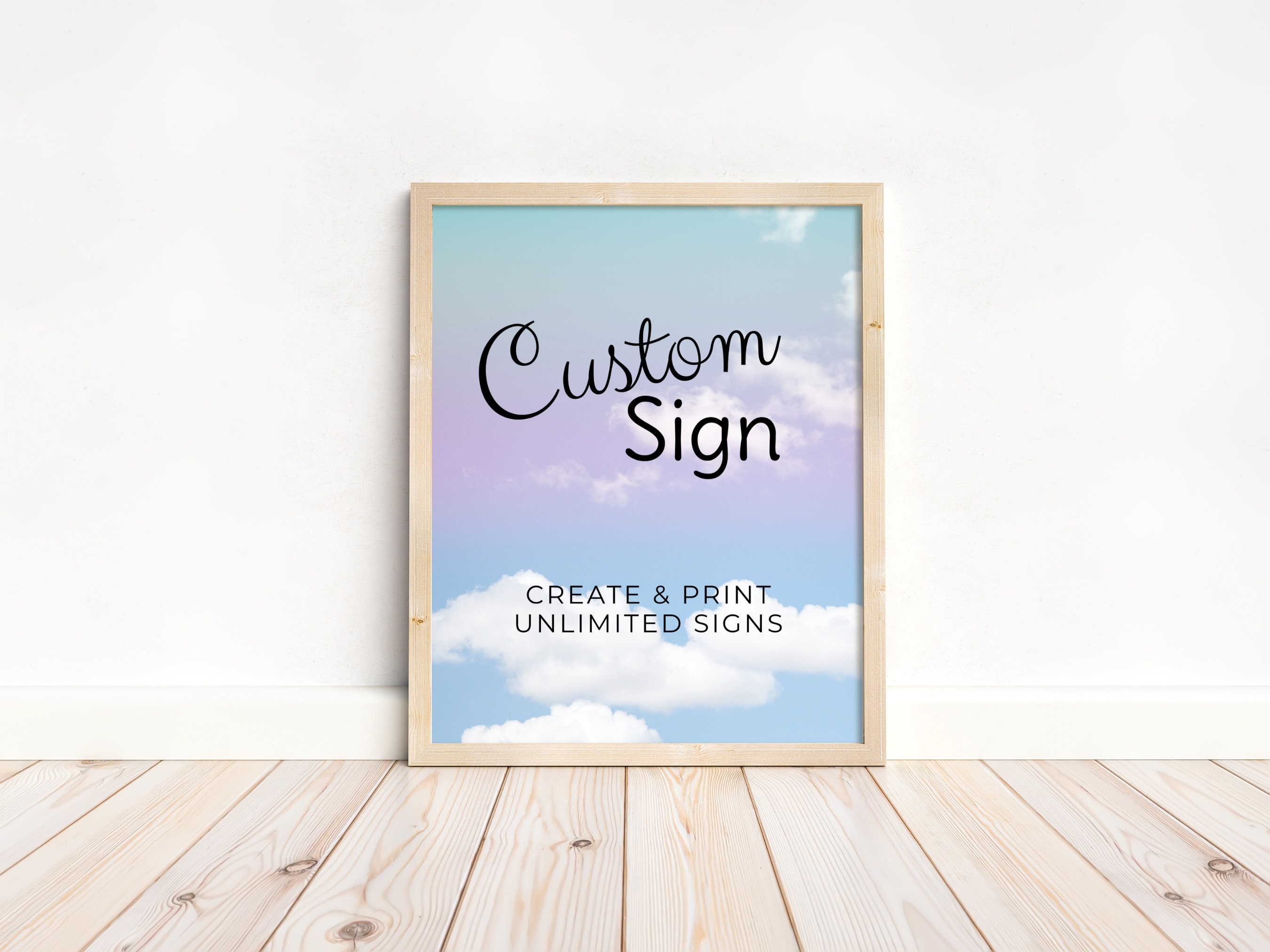 Cloud Nine Custom Sign Template INSTANT DOWNLOAD Printable - Etsy