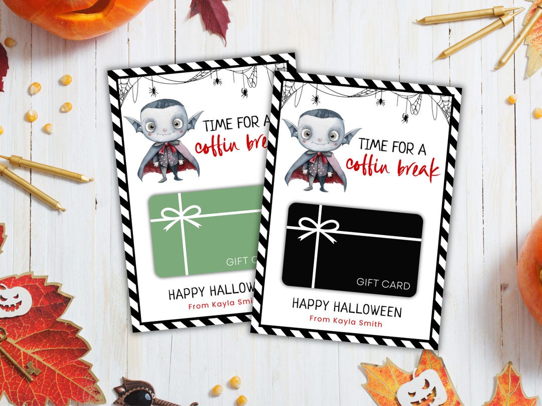 Halloween Gift Card Holder Template, Printable Teacher Employee Staff ...