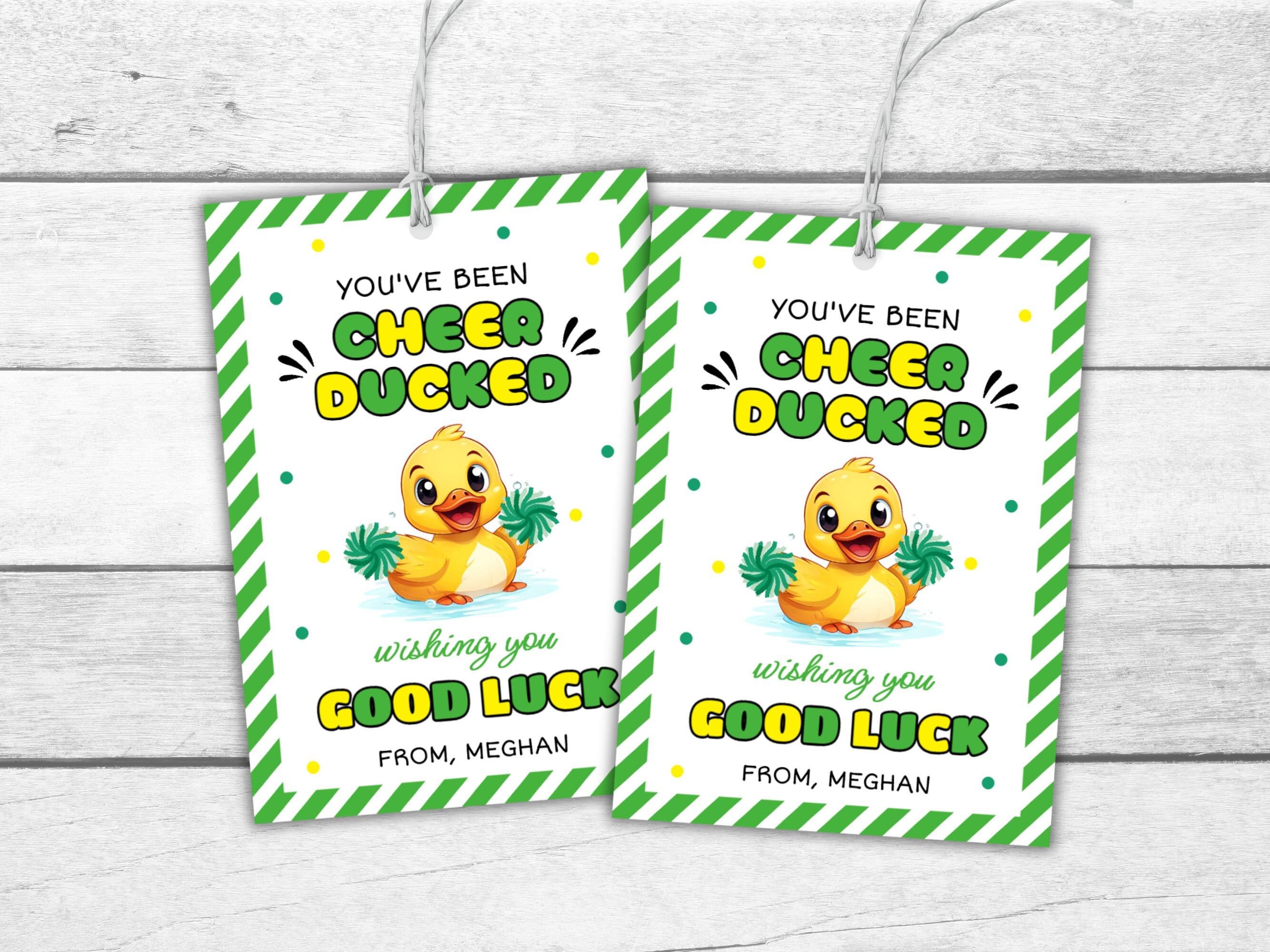 Editable Cheer Duck Tag, You've Been Ducked Tag, Printable Cheerleader ...