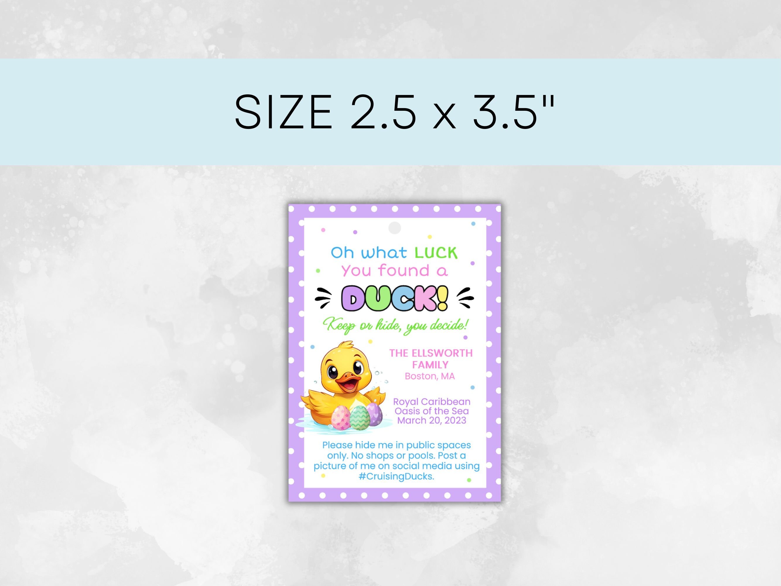 Easter Cruise Duck Tags, Editable Cruising Duck Template, Printable ...