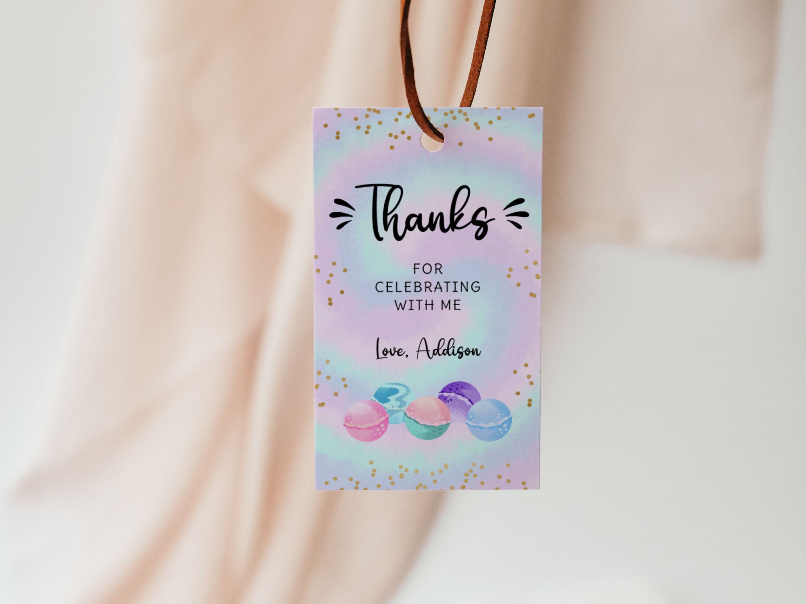 Bath Bomb Favor Tags, Editable Birthday Party Thank You Tag, Soap ...