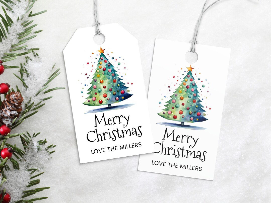 Christmas Gift Tag Template, Editable Holiday Favor Tag, Printable ...