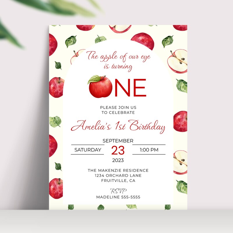 Apple First Birthday - Etsy