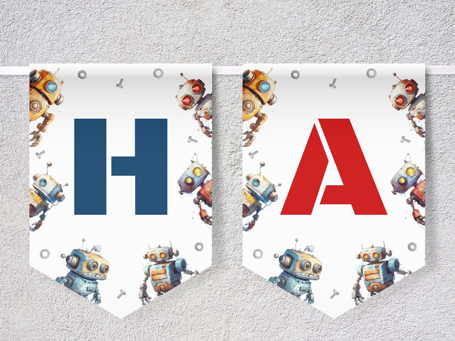 Robot Birthday Banner Robot Birthday Party Decorations - Etsy