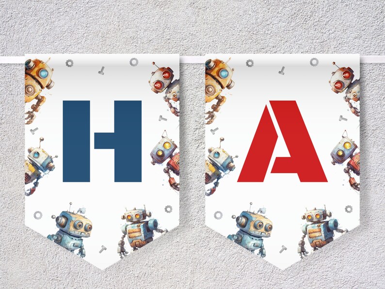 Robot Birthday Banner, Robot Birthday Party Decorations, INSTANT ...