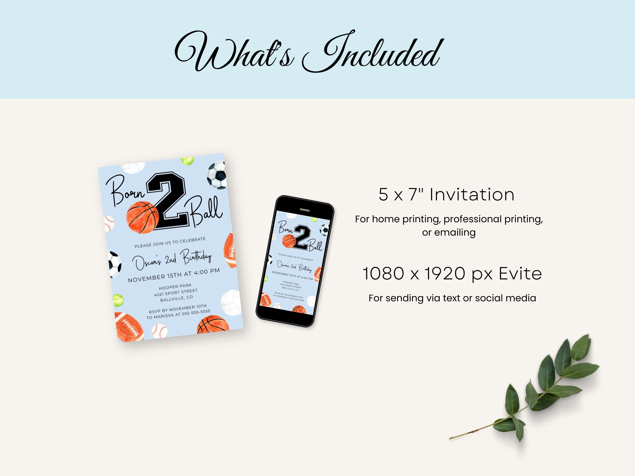 Born to Ball Invitation Template, Editable Basktball Invite With ...