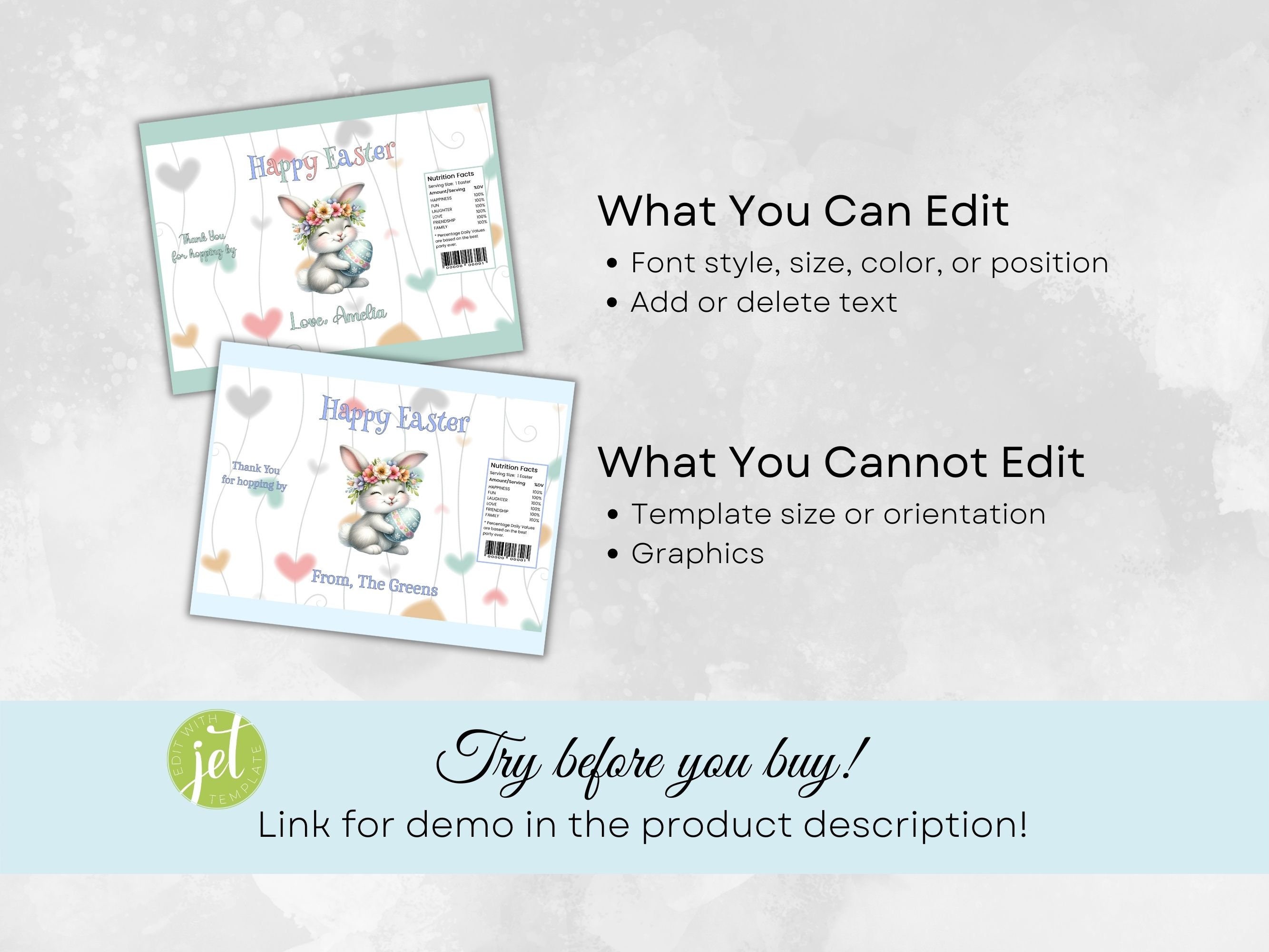 Easter Chip Bag Wrapper, Editable Basket Stuffer, Custom Classroom ...