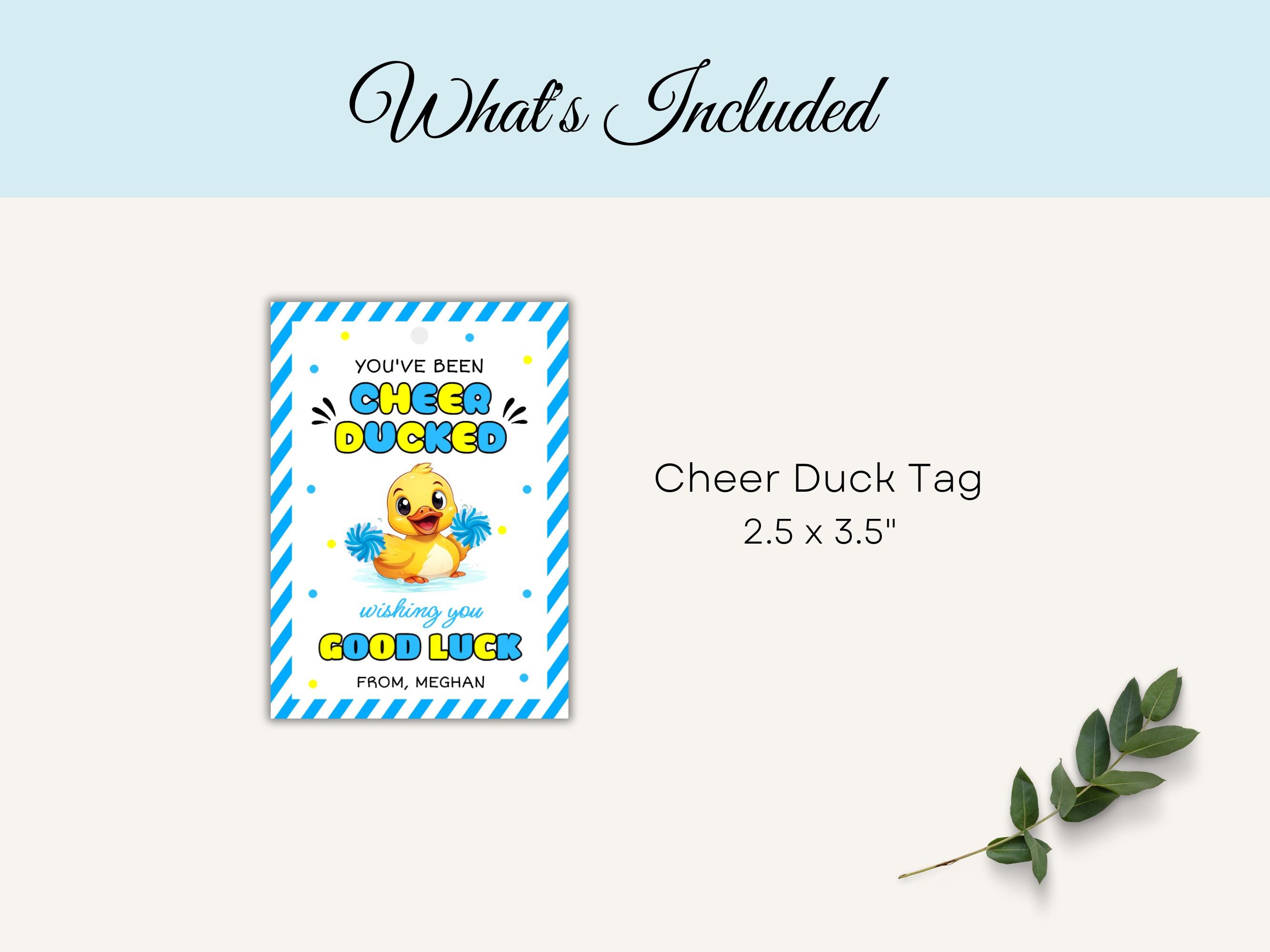 Editable Cheer Duck Tag, You've Been Ducked Tag, Printable Cheerleader ...