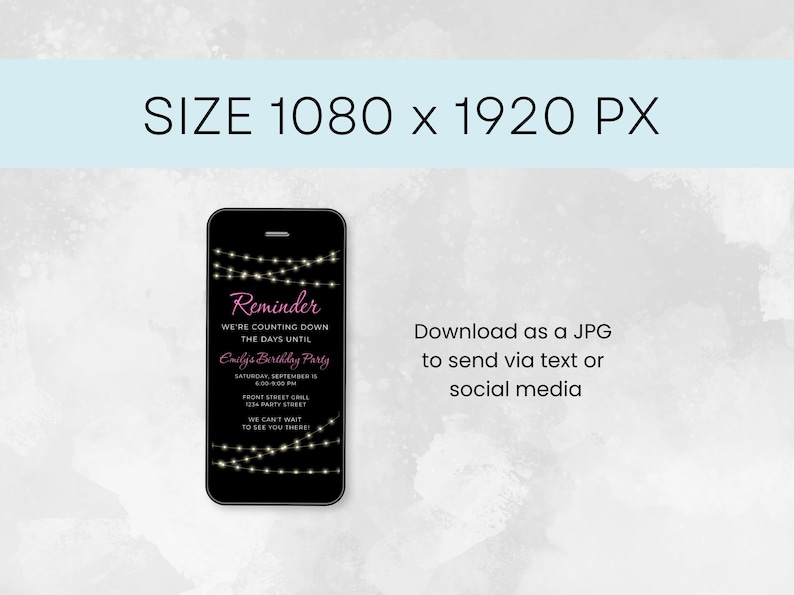 Party Reminder Template, Editable Birthday Courtesy Text for Party ...