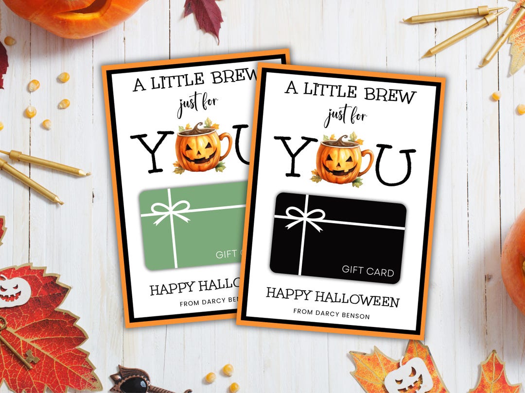 Halloween Gift Card Holder Template, Printable Employee Coworker Staff ...