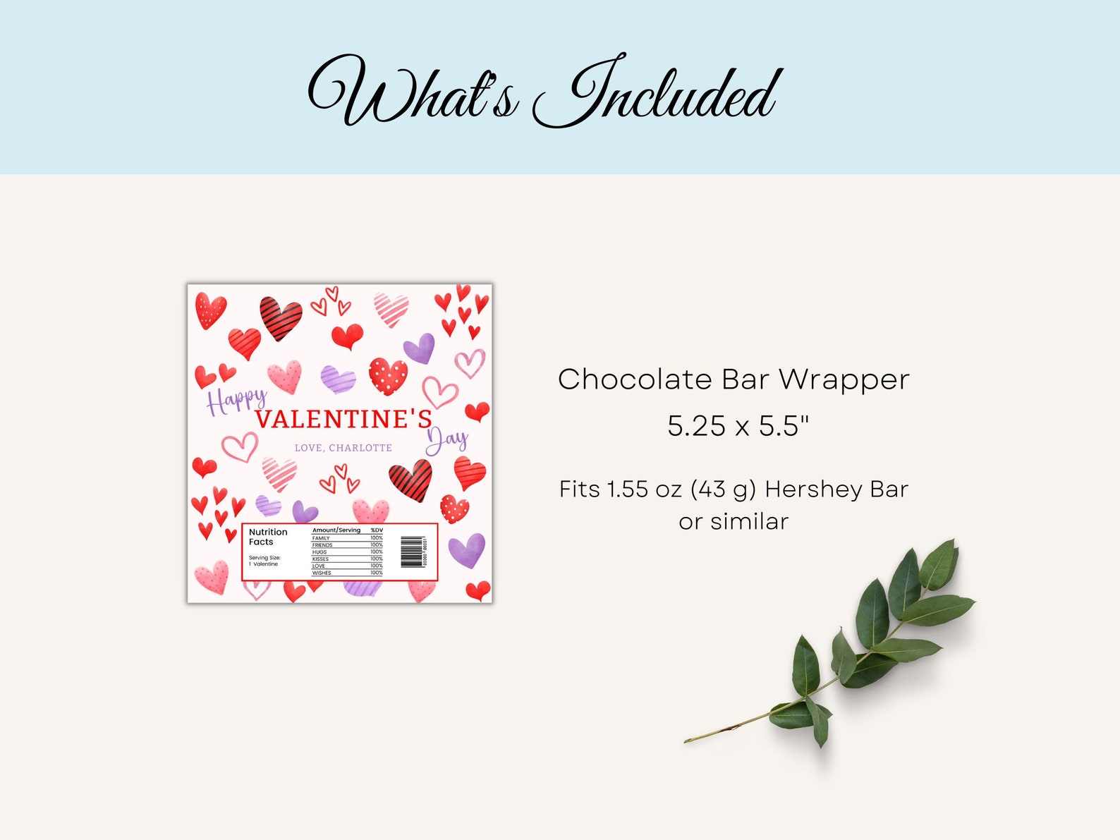 Valentines Chocolate Wrapper Template, Editable Candy Bar Label ...