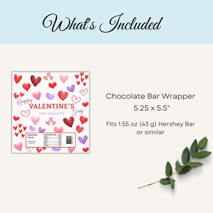 Valentines Chocolate Wrapper Template, Editable Candy Bar Label ...