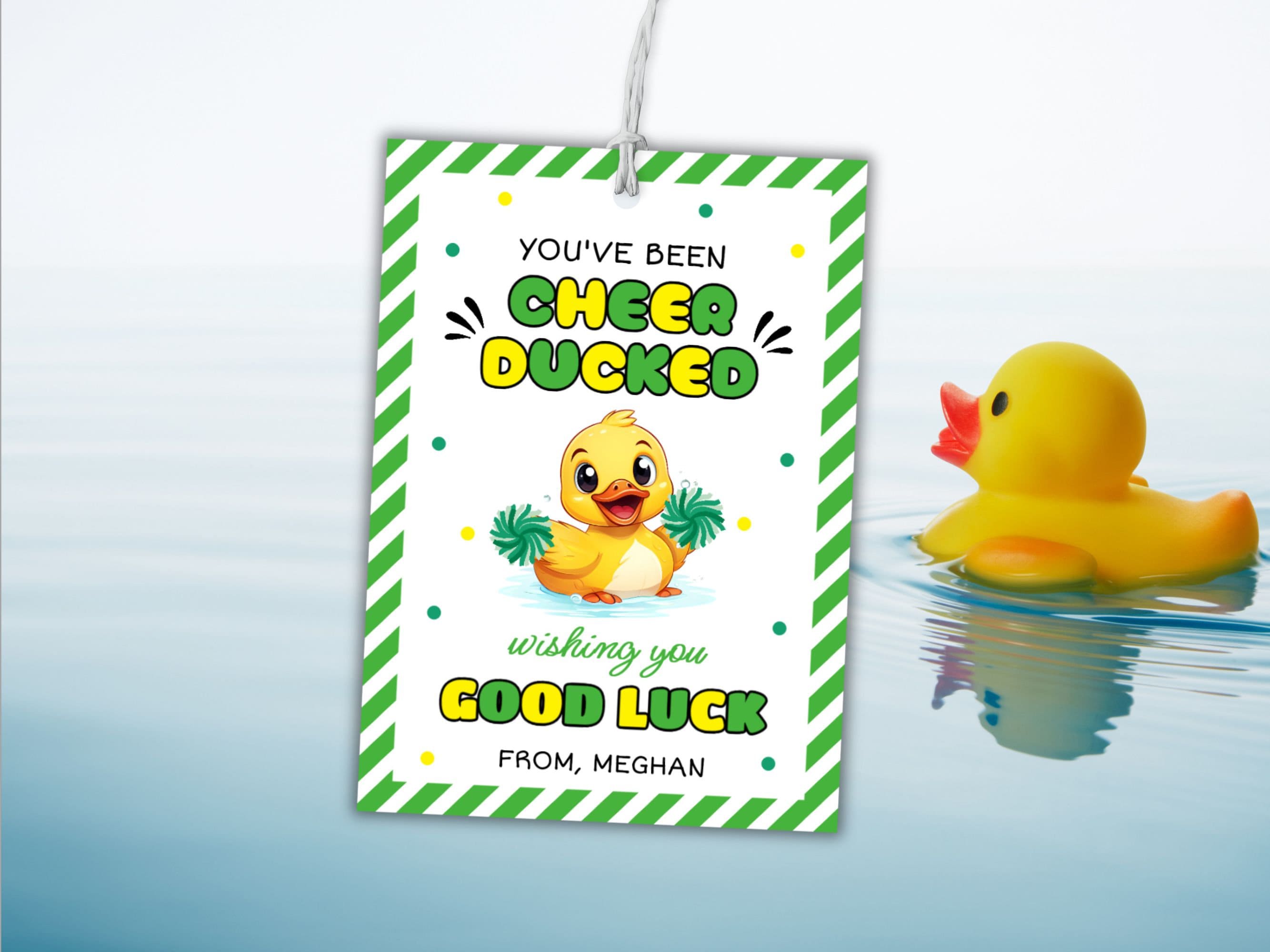 Editable Cheer Duck Tag, You've Been Ducked Tag, Printable Cheerleader ...