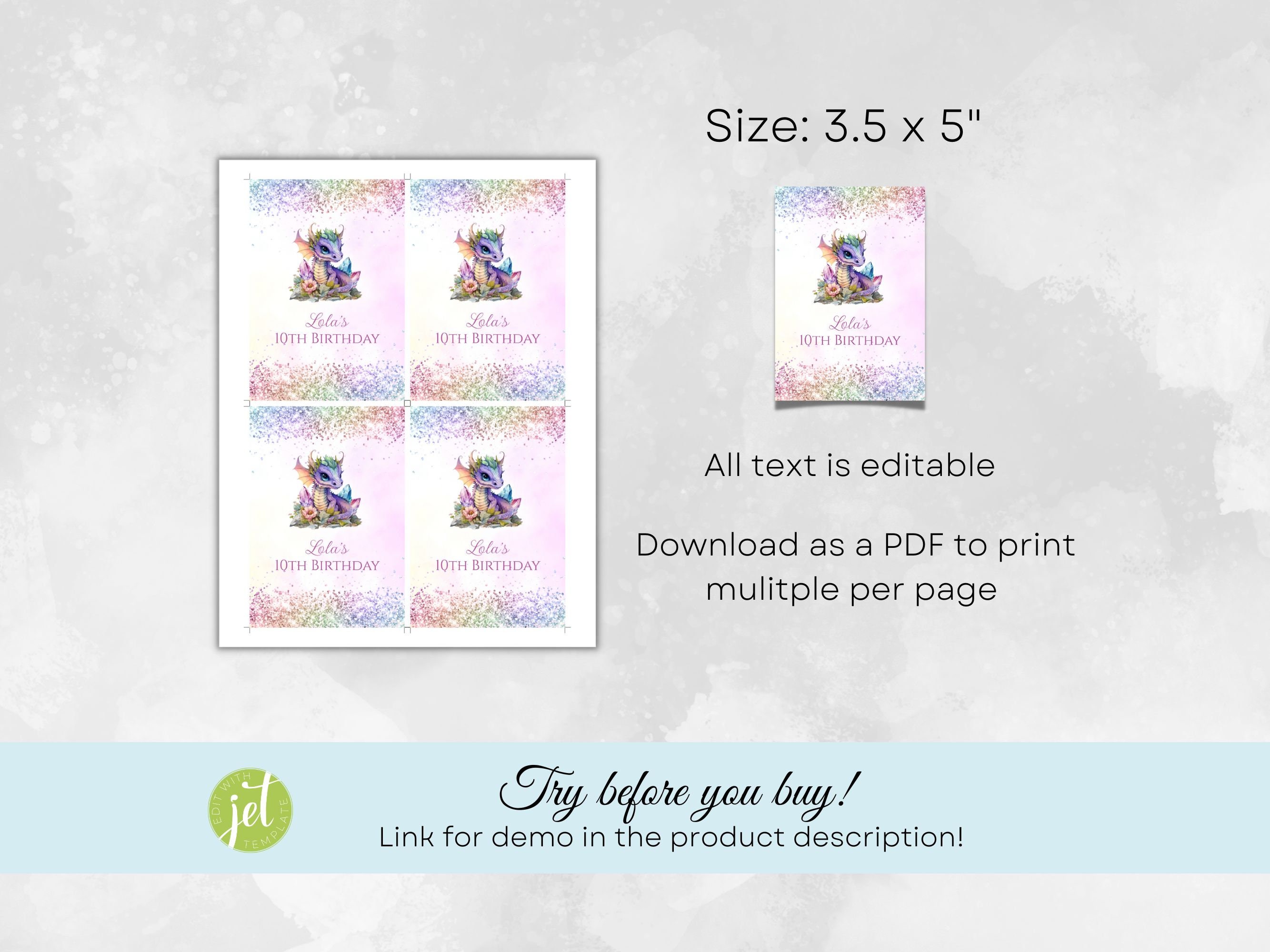 Girl Dragon Snack Bundle, Chip Bag Wrapper, Water Bottle Label, Juice ...