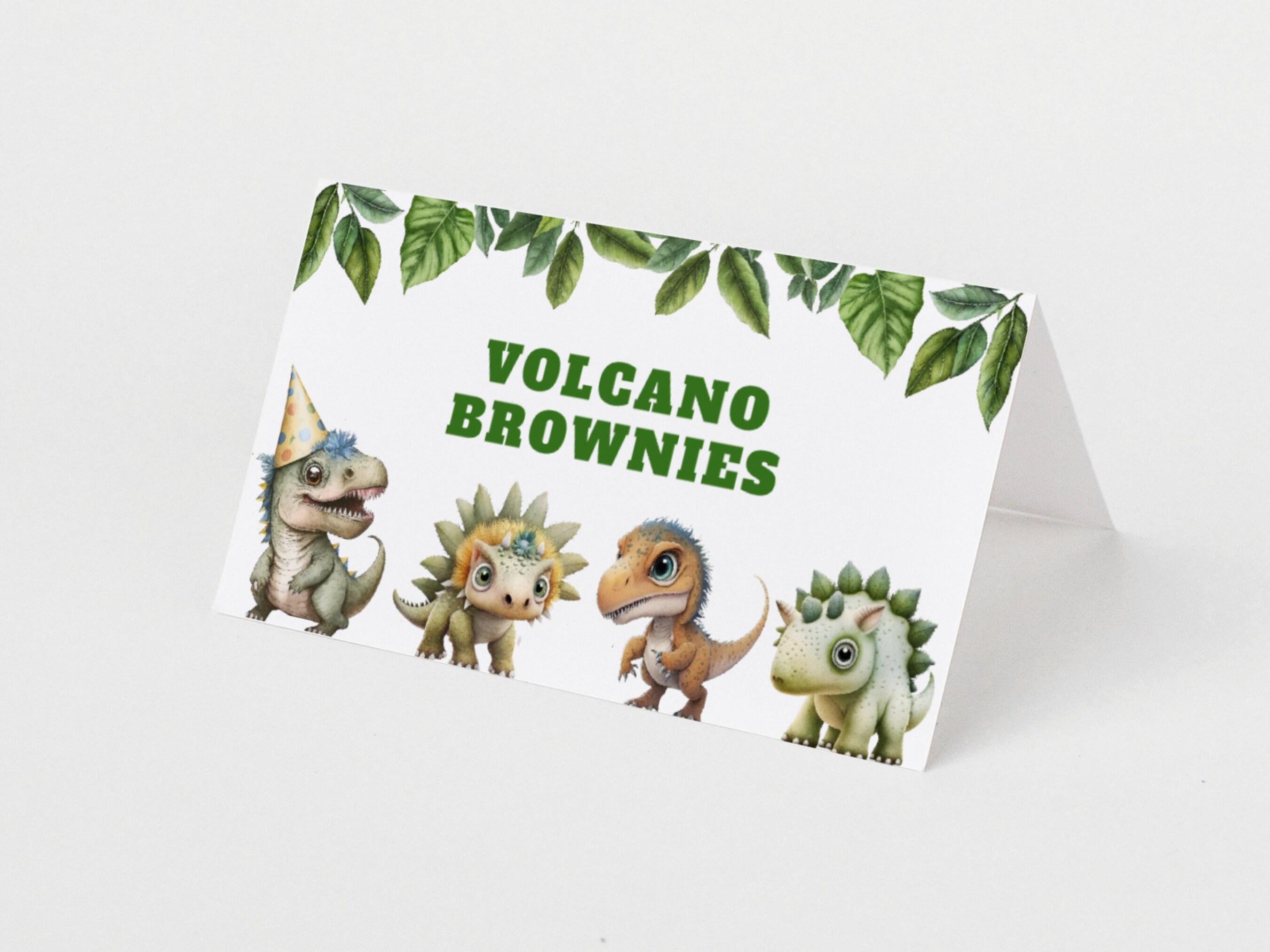 Dinosaur Buffet Card Template, INSTANT DOWNLOAD, Printable Dinosaur ...
