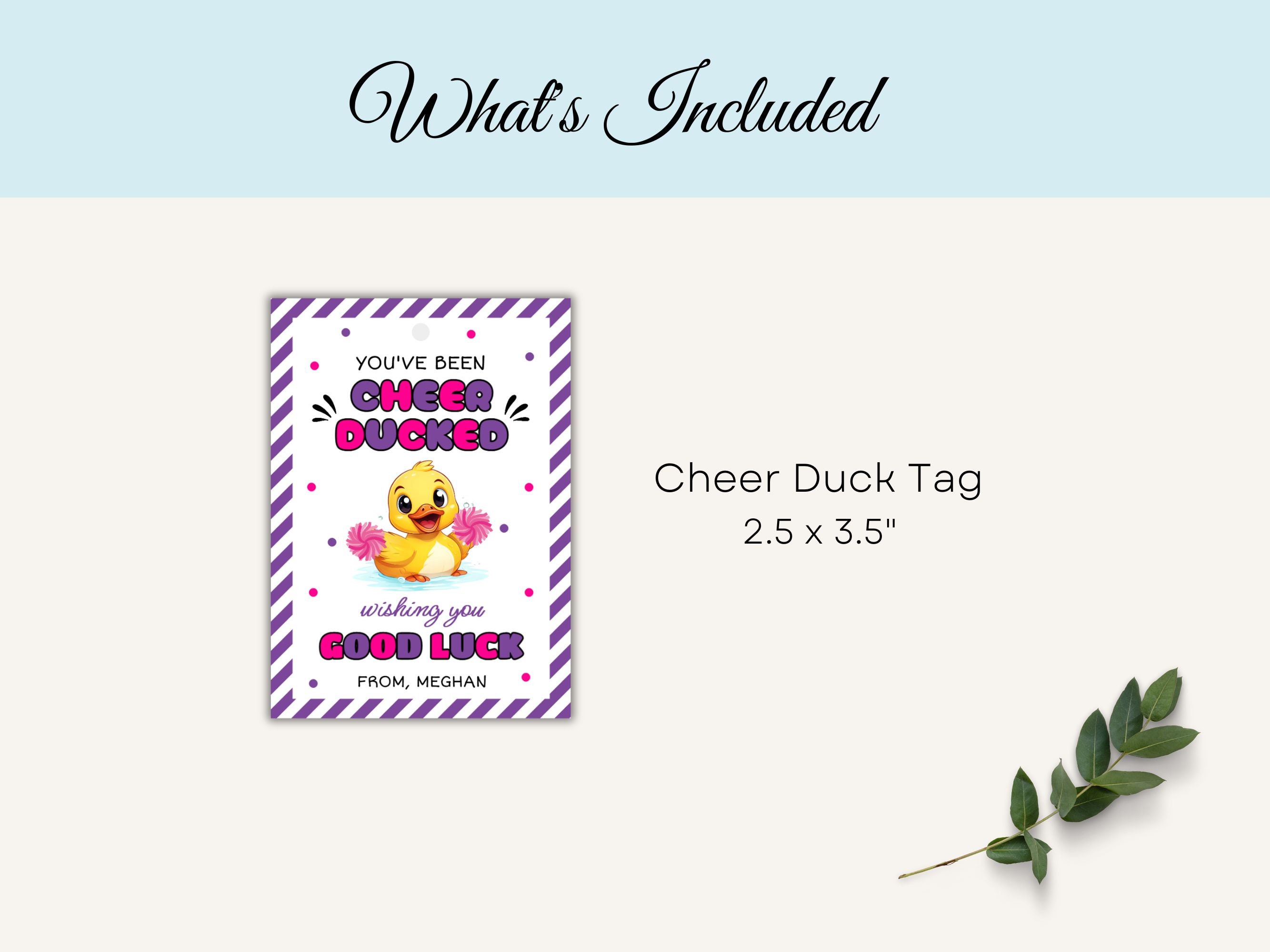 Editable Cheer Duck Tag, You've Been Ducked Tag, Printable Cheerleader ...