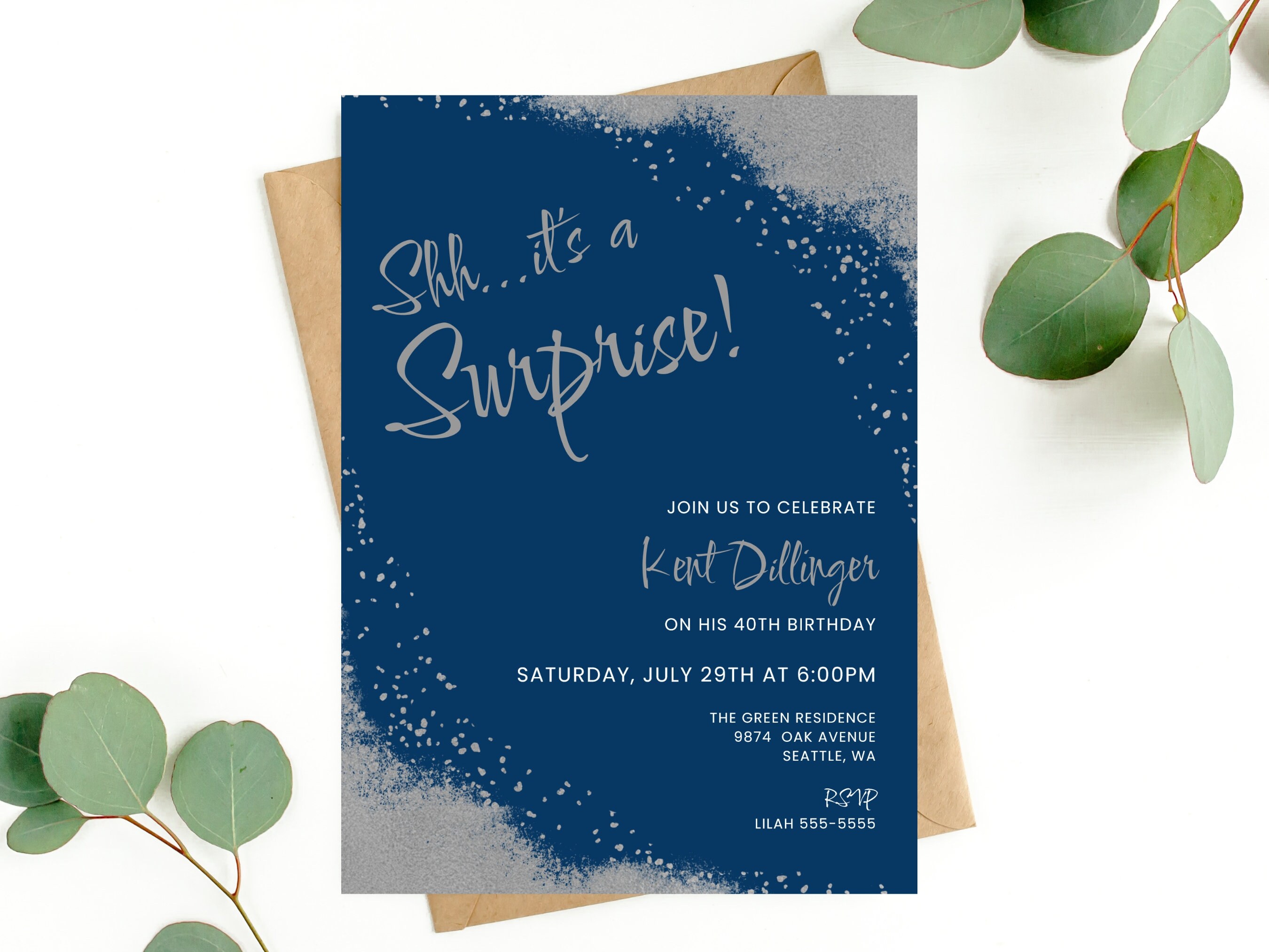 Surprise Birthday Invitation for Him, INSTANT DOWNLOAD, Editable Any ...