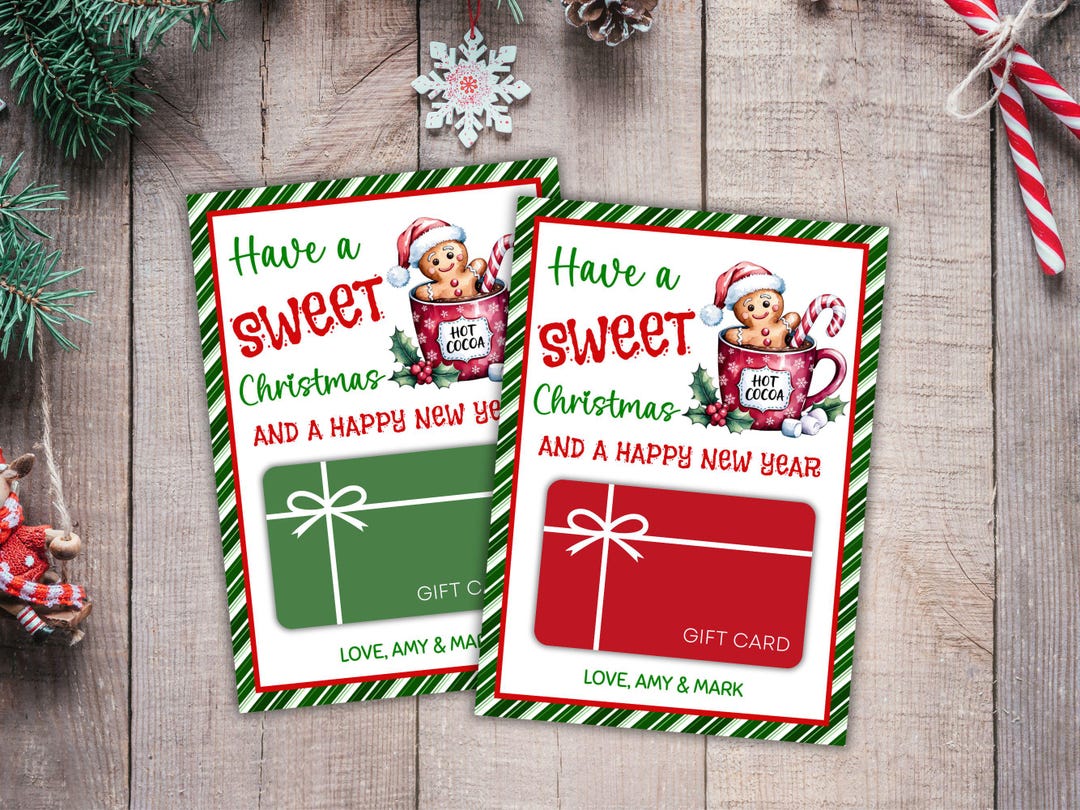 Gingerbread Man Holiday Gift Card Holder Template, Printable Christmas ...