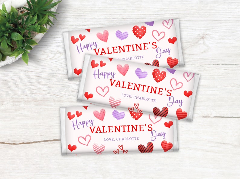 Valentines Chocolate Wrapper Template, Editable Candy Bar Label ...