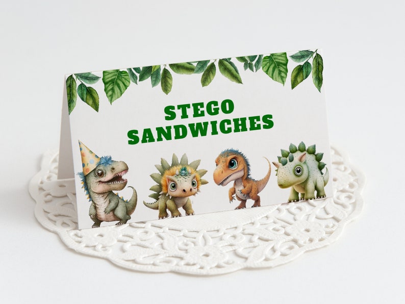 Dinosaur Buffet Card Template INSTANT DOWNLOAD Printable - Etsy