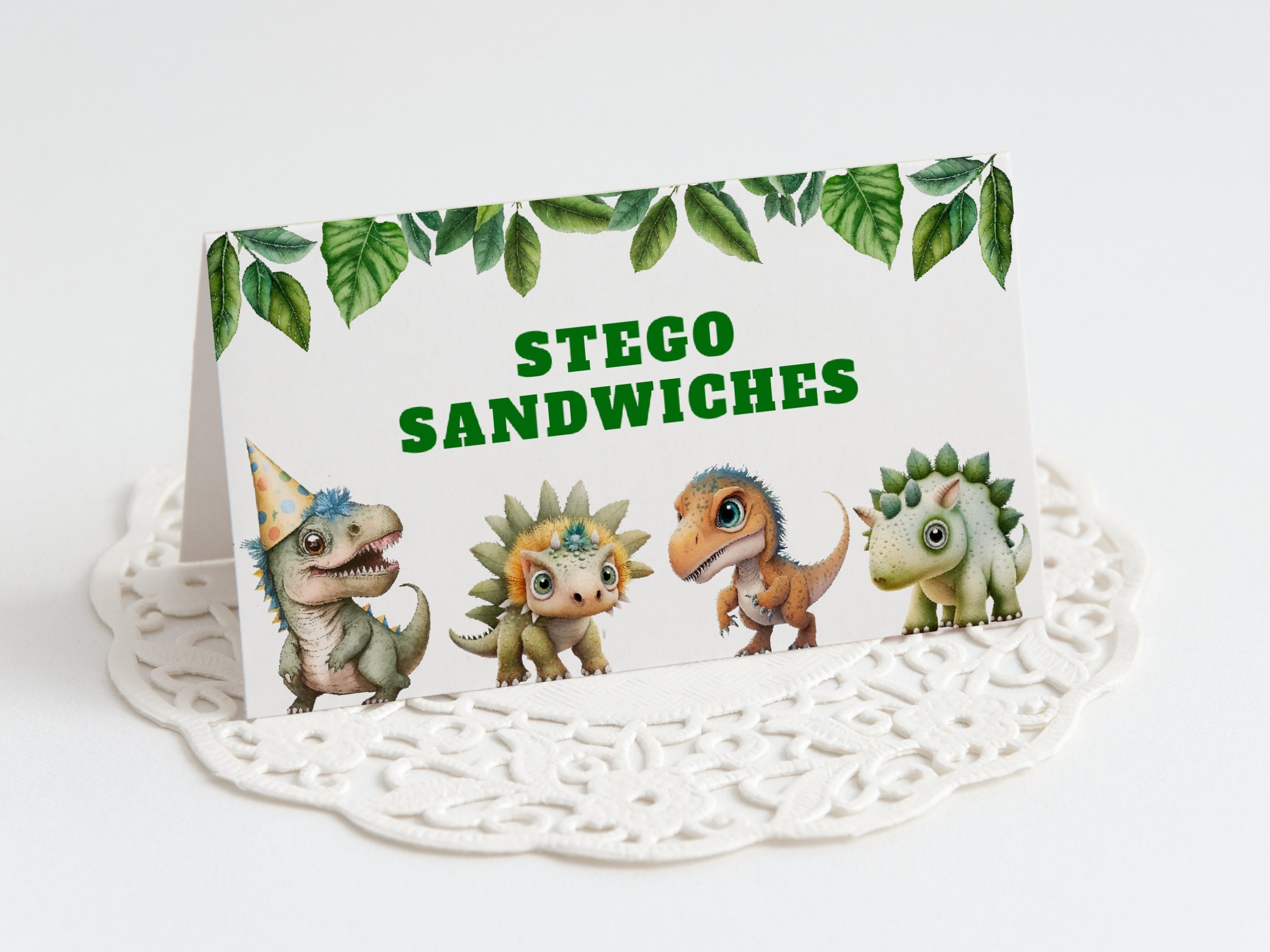 Dinosaur Buffet Card Template, INSTANT DOWNLOAD, Printable Dinosaur ...