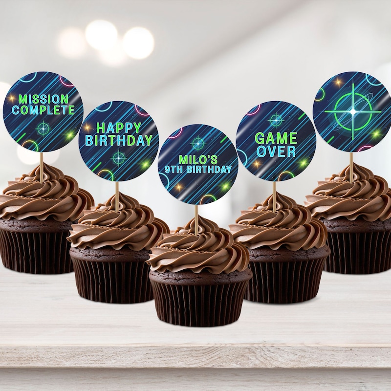 Laser Tag Cupcake Toppers - Etsy