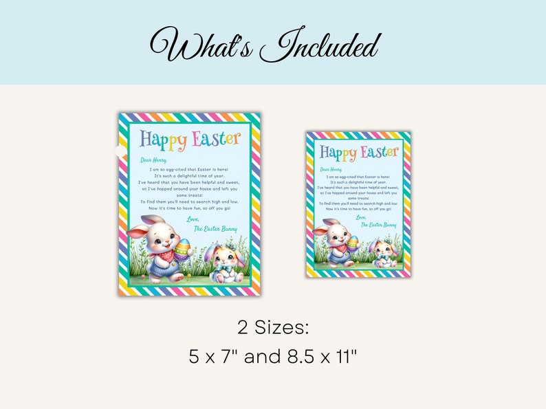 Editable Easter Bunny Letter Template, Kids Easter Basket Printable ...