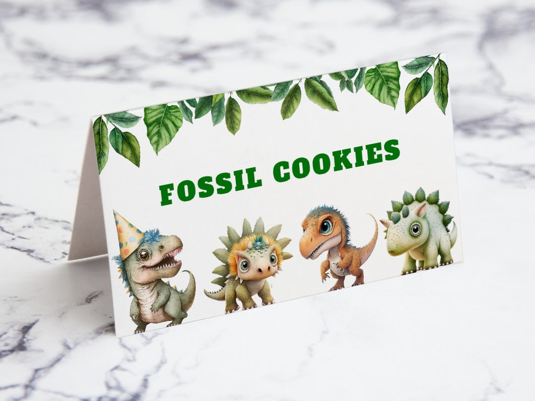 Dinosaur Buffet Card Template, INSTANT DOWNLOAD, Printable Dinosaur ...