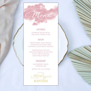 Baptism Menu Template Christening Menu Communion Menu - Etsy