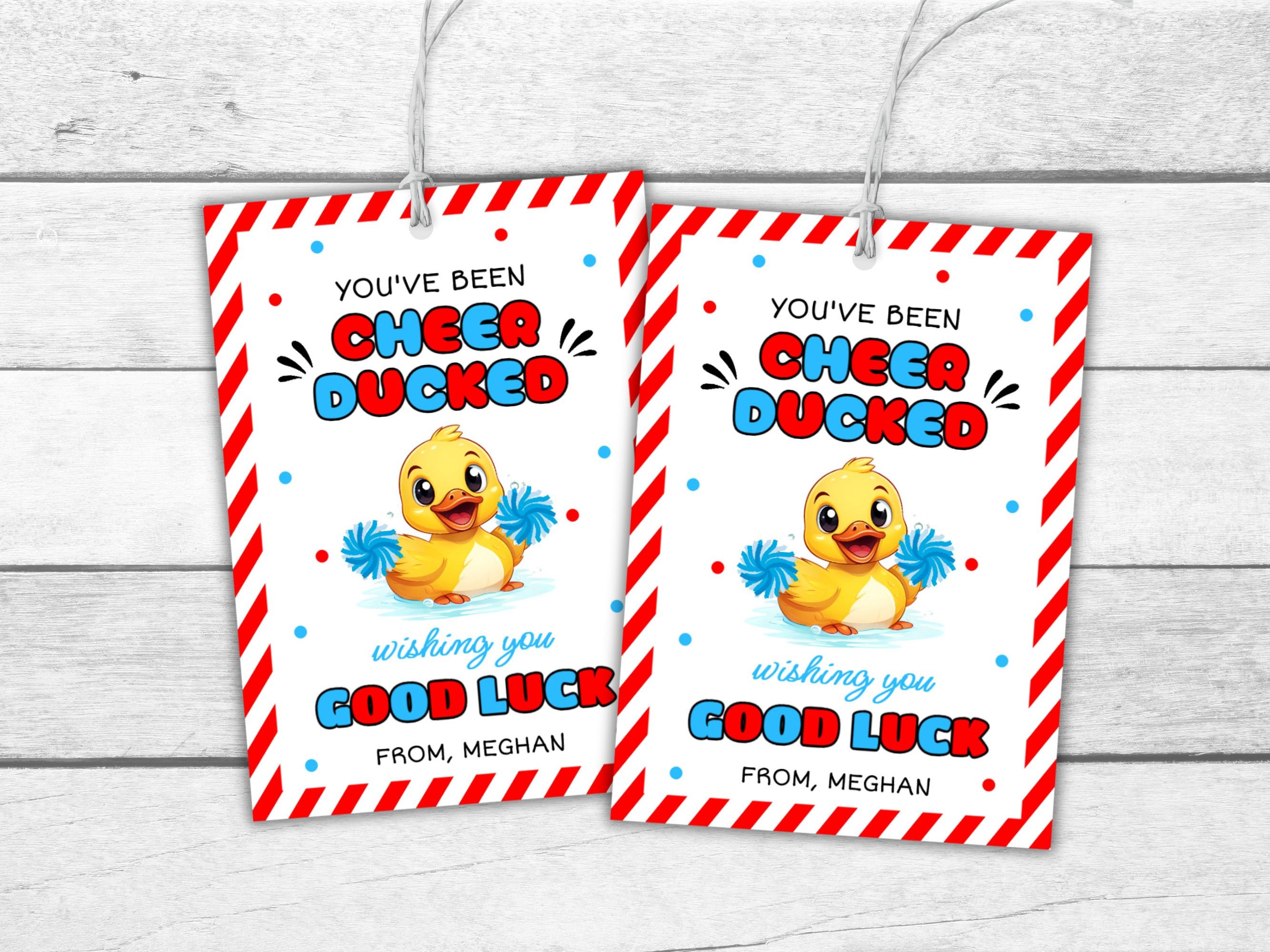 Editable Cheer Duck Tag, You've Been Ducked Tag, Printable Cheerleader ...
