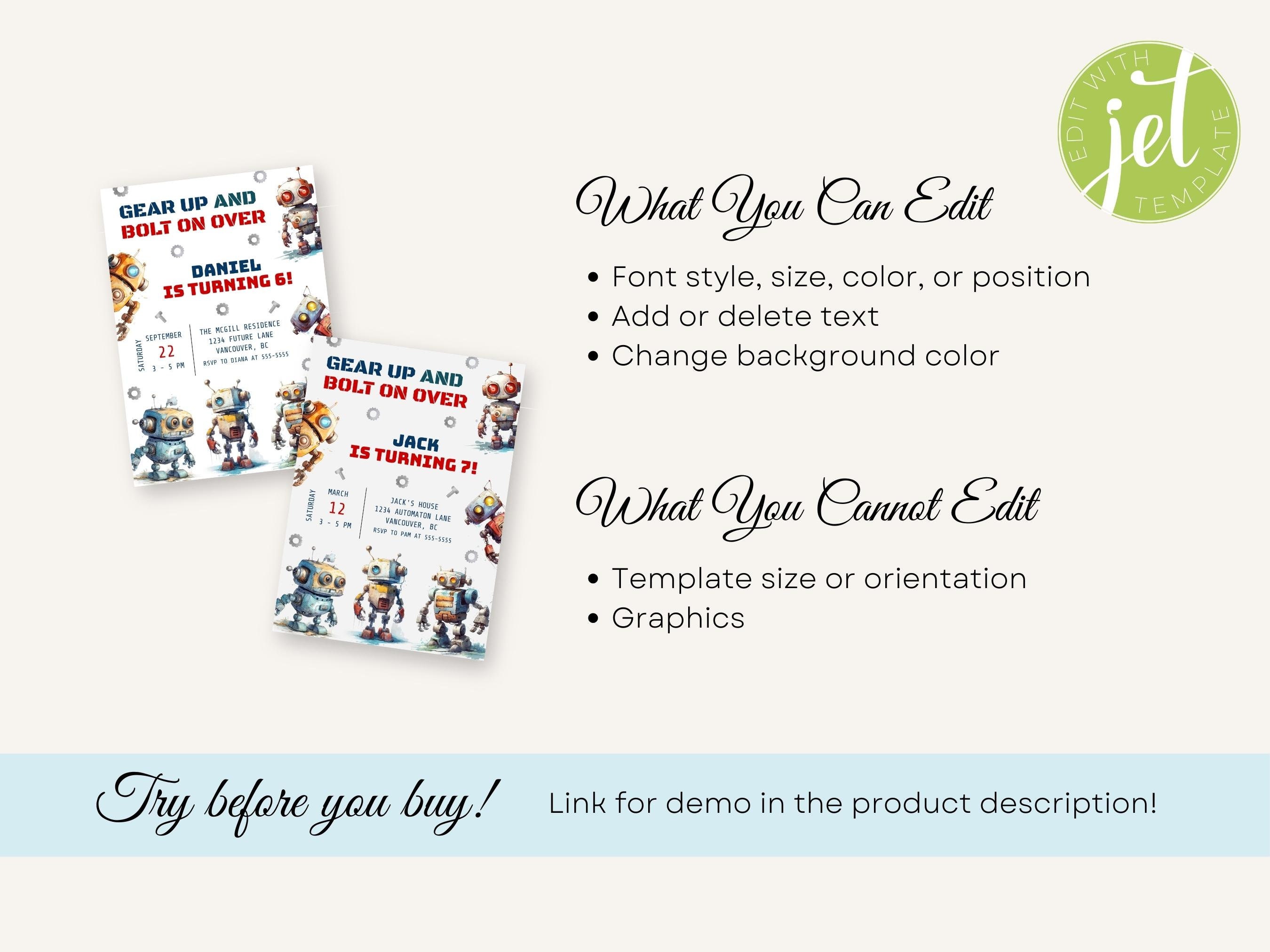 Robot Welcome Sign Template INSTANT DOWNLOAD Robot Party - Etsy