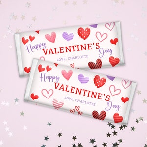 Valentines Chocolate Wrapper Template, Editable Candy Bar Label ...