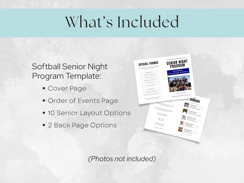 Baseball Senior Night Program Template, Canva Editable Sports Program ...