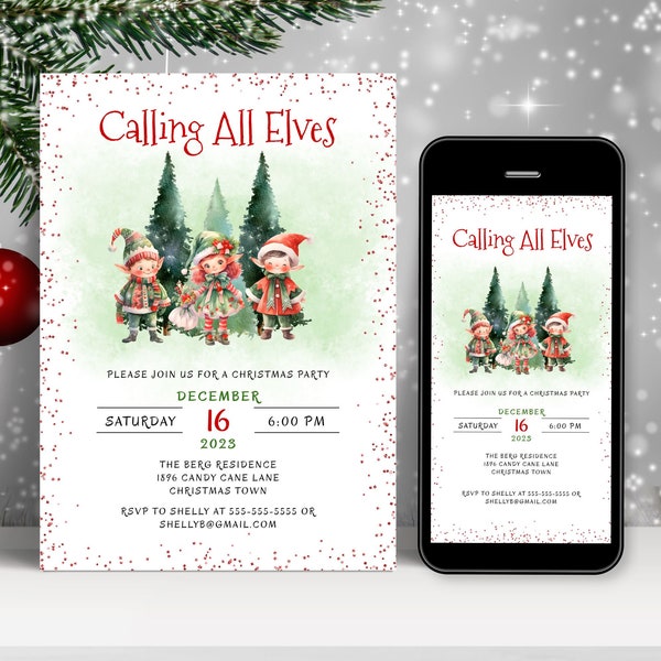 Elf Invitation - Etsy