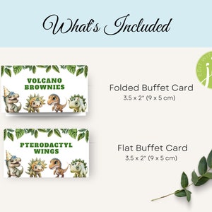 Dinosaur Buffet Card Template, INSTANT DOWNLOAD, Printable Dinosaur ...