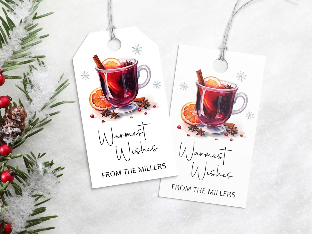 Holiday Gift Tag Template, Editable Hot Toddy Gift Tag, Printable ...