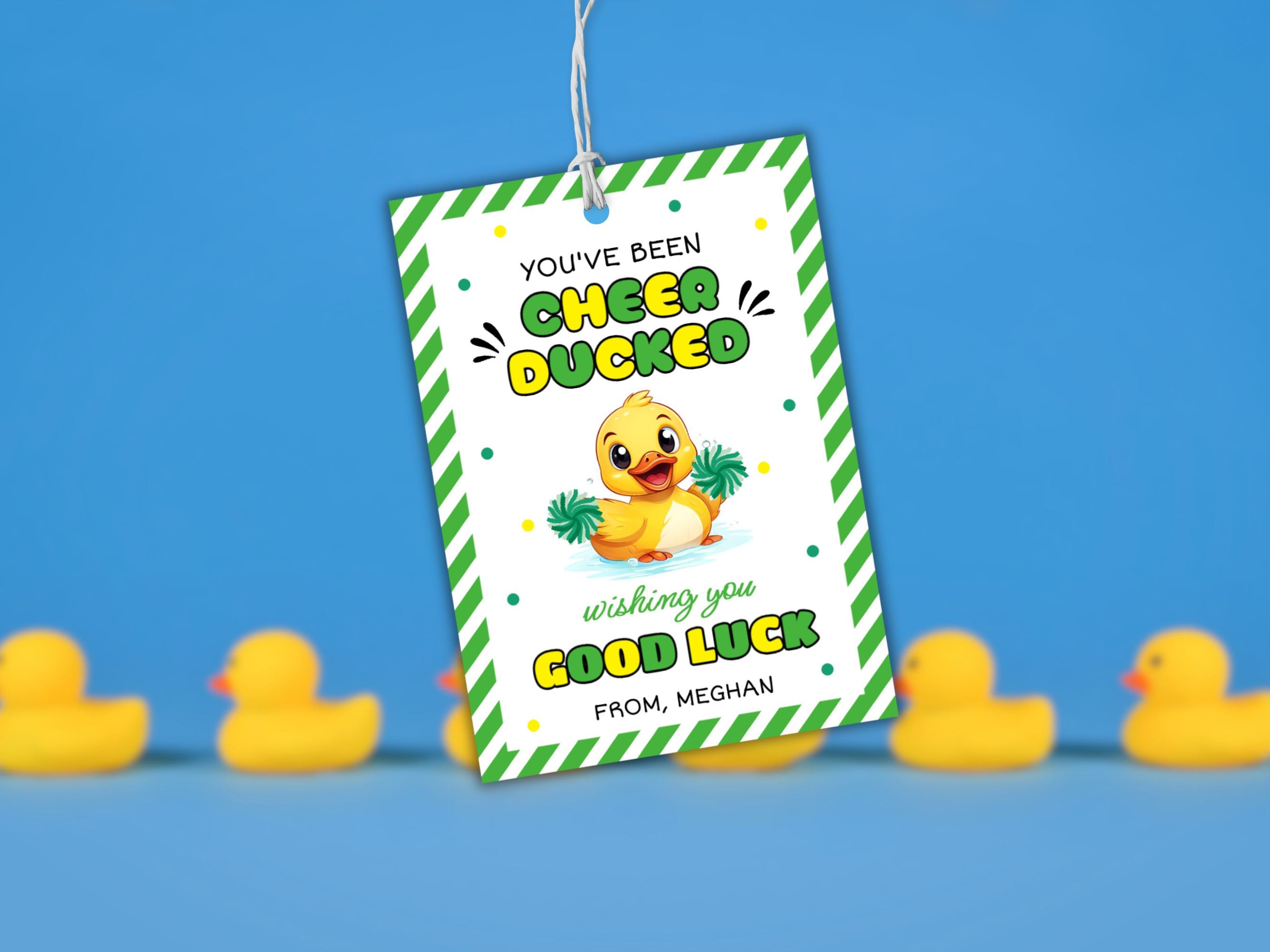 Editable Cheer Duck Tag, You've Been Ducked Tag, Printable Cheerleader ...