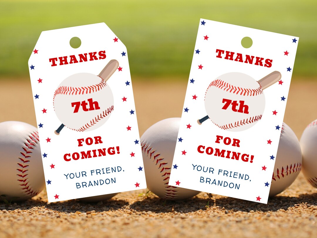 Editable Baseball Favor Tags INSTANT DOWNLOAD Printable - Etsy