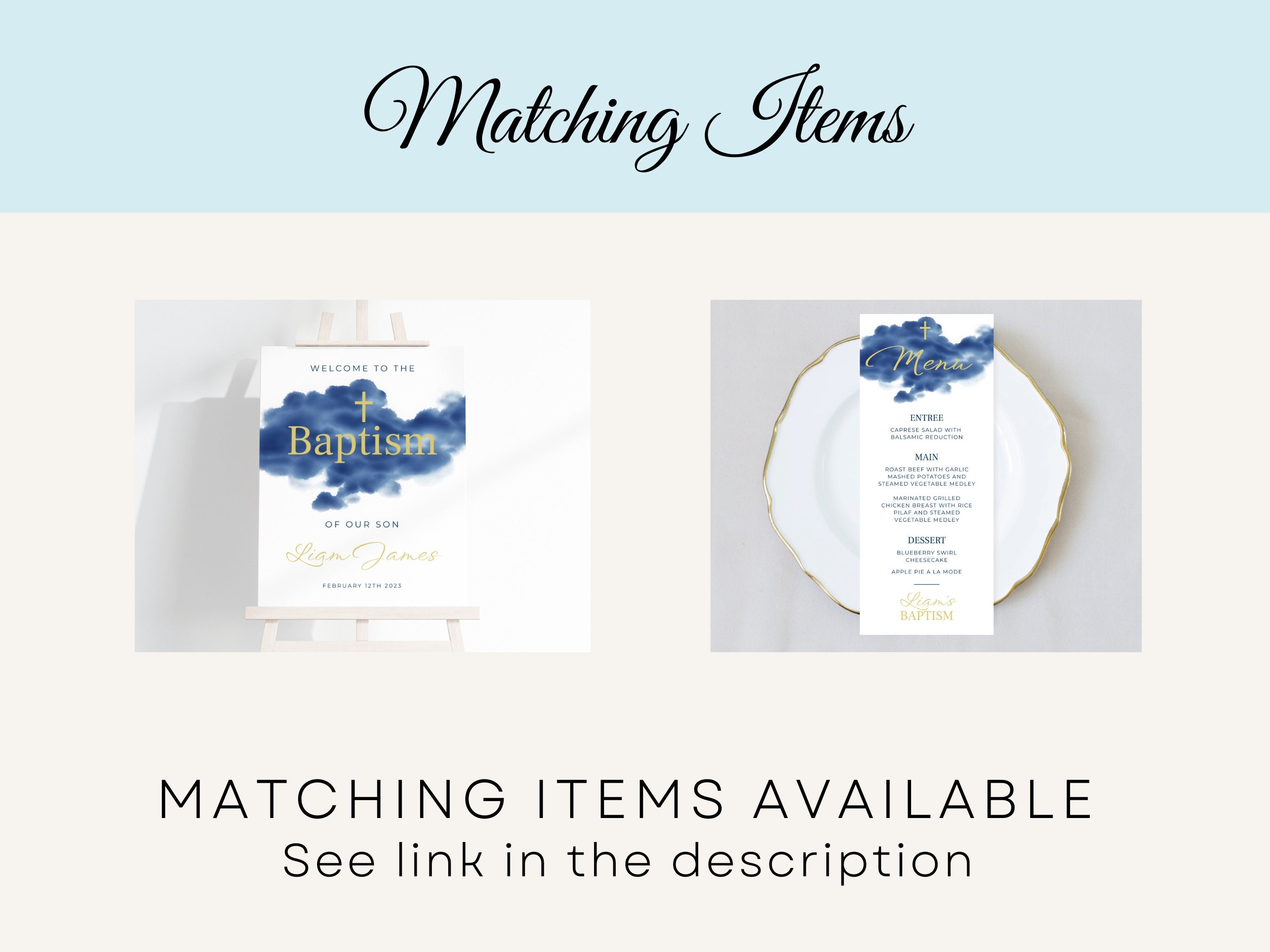Blue Baptism Prayer Sign Template INSTANT DOWNLOAD Printable - Etsy