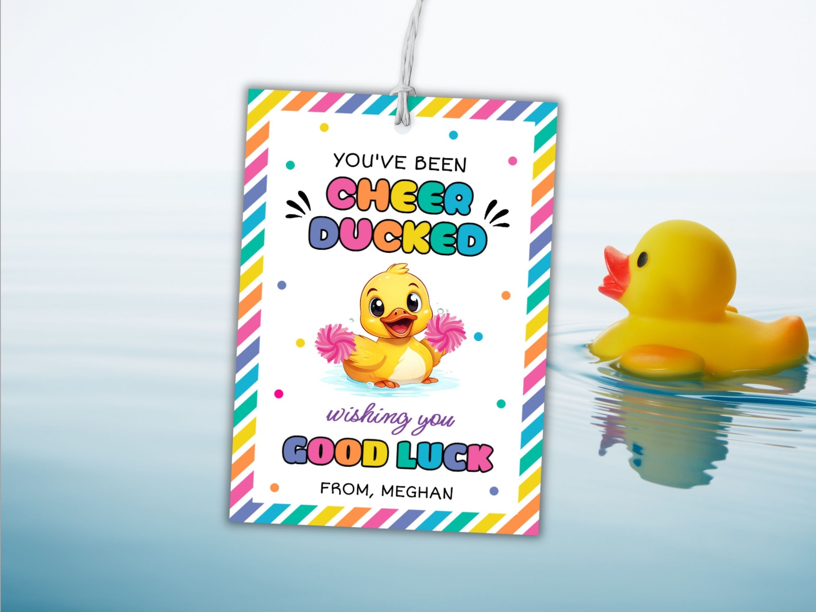 Editable Cheer Duck Tag, You've Been Ducked Tag, Printable Cheerleader ...