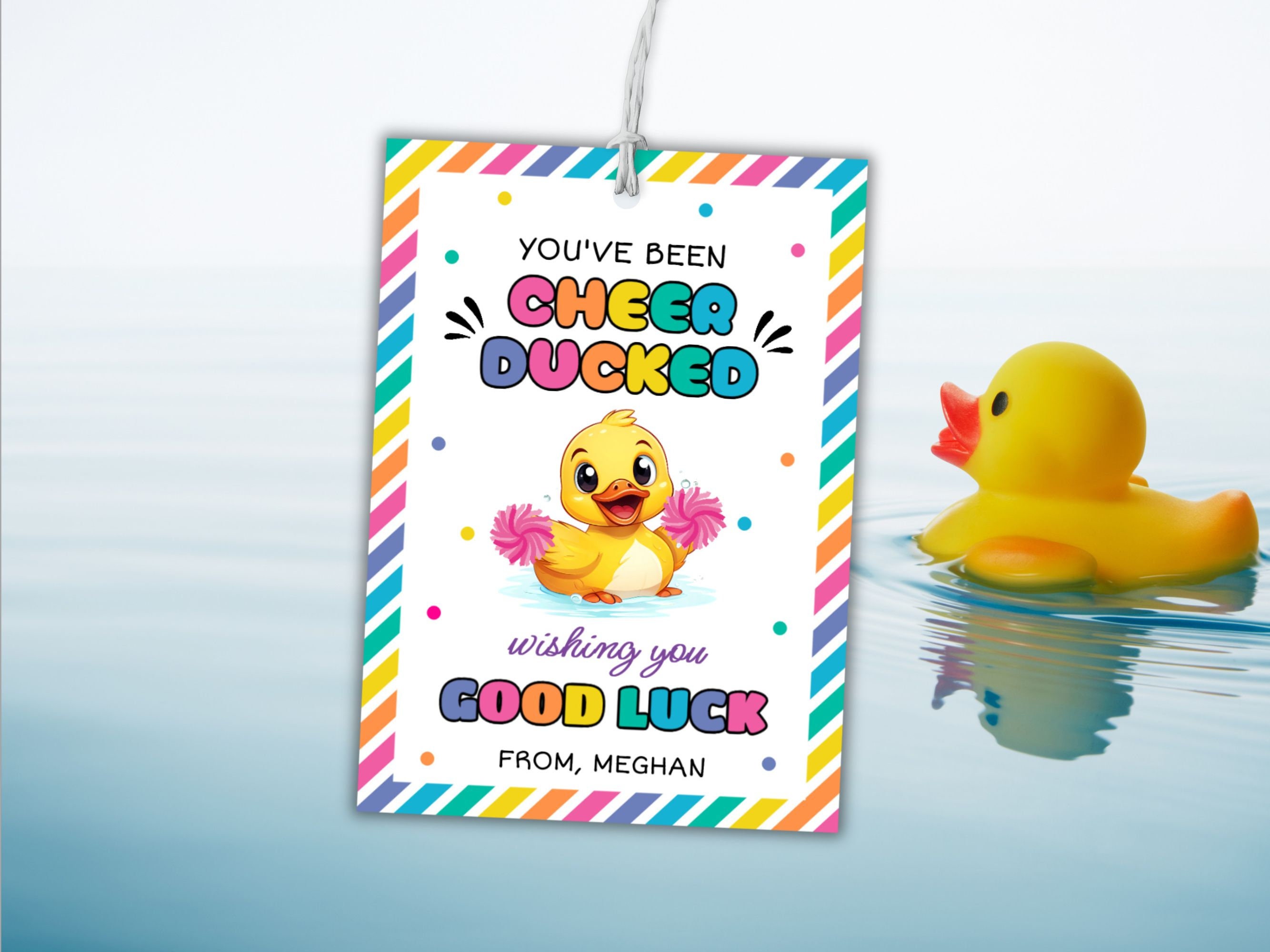 Editable Cheer Duck Tag, You've Been Ducked Tag, Printable Cheerleader ...