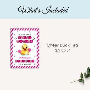 Editable Cheer Duck Tag, You've Been Ducked Tag, Printable Cheerleader ...