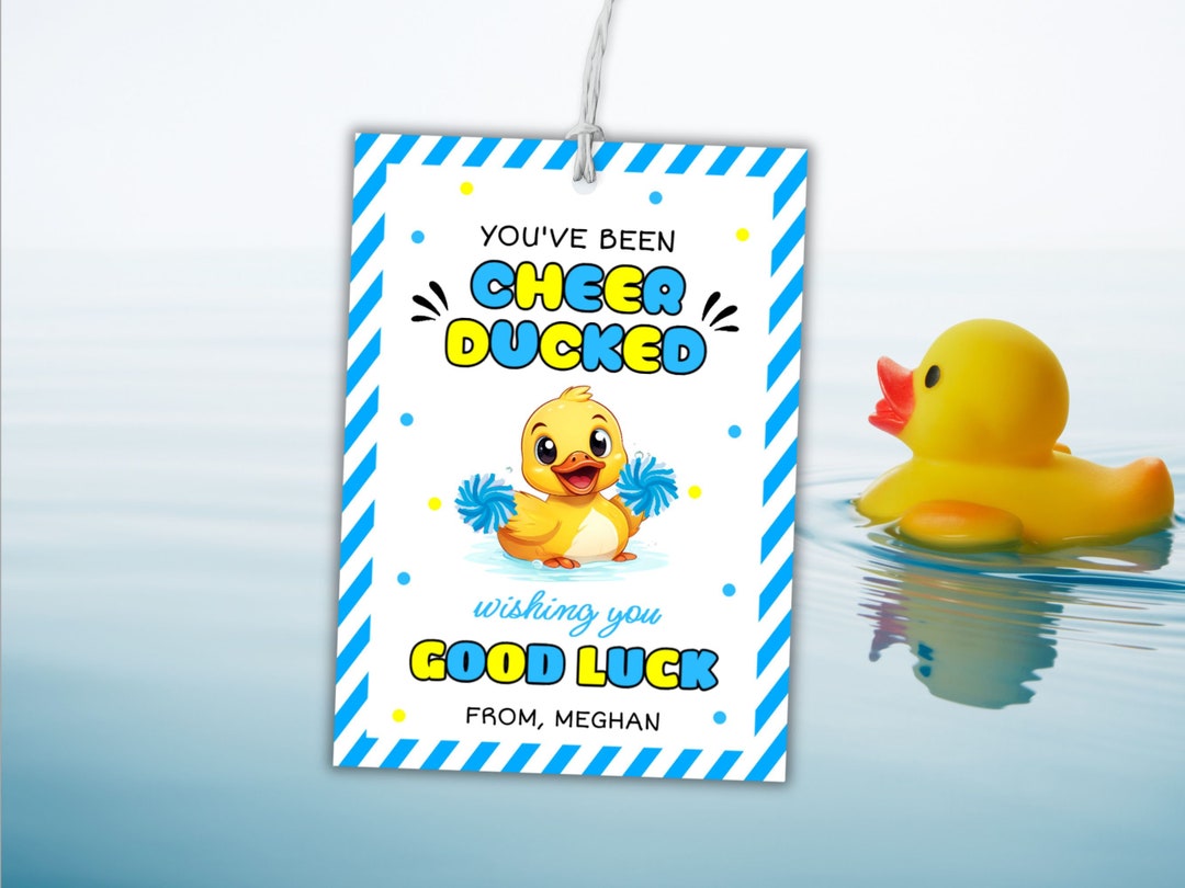Editable Cheer Duck Tag, You've Been Ducked Tag, Printable Cheerleader ...